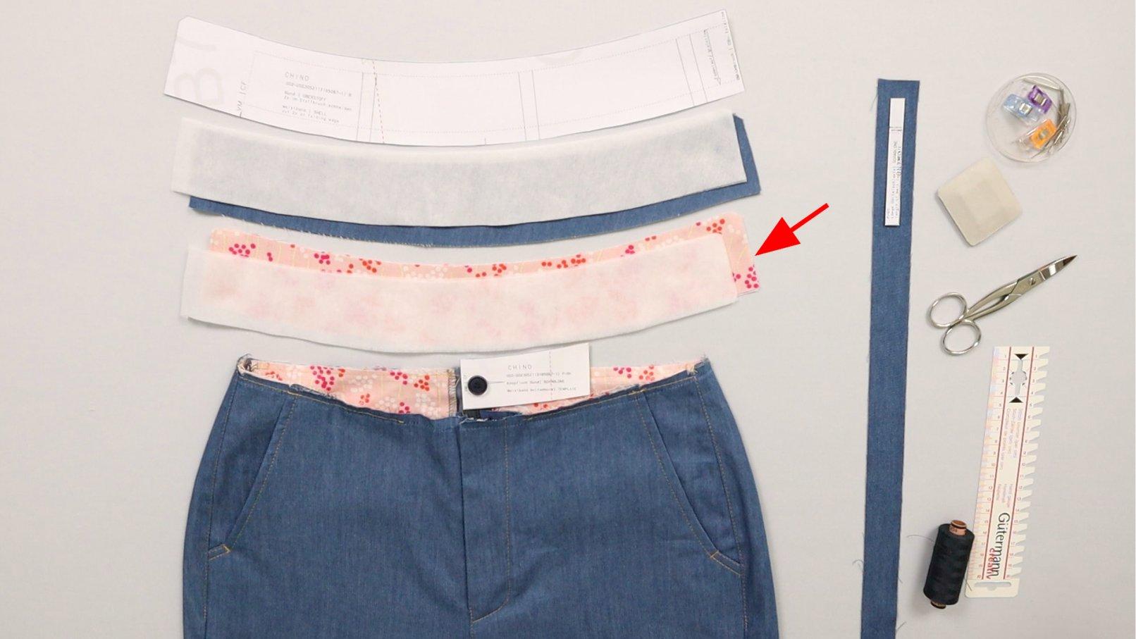Sew waistband on trousers #B03 | smartPATTERN
