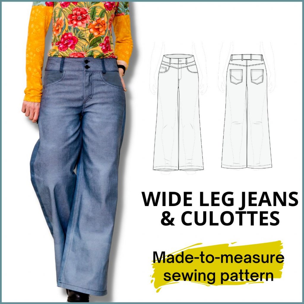 Men's selvedge jeans individual | custom made sewing pattern | e-book