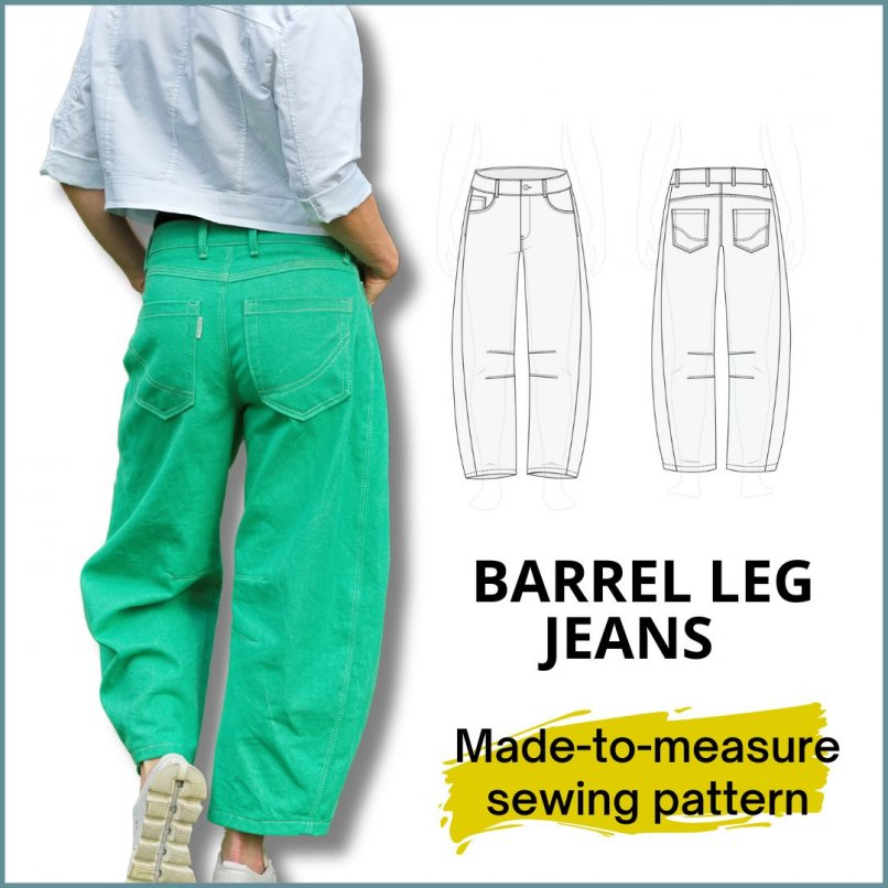 Barrel leg jeans individual | Patterns made to measure | E-Book