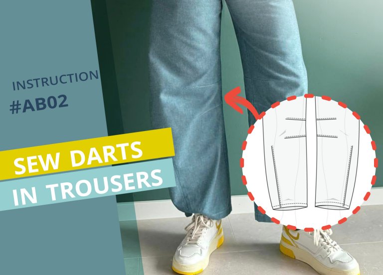 Sewing darts on trousers #AB02 | smartPATTERN
