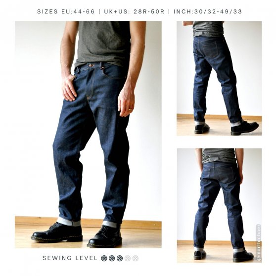 Men's selvedge jeans HJ05 | smartPATTERN